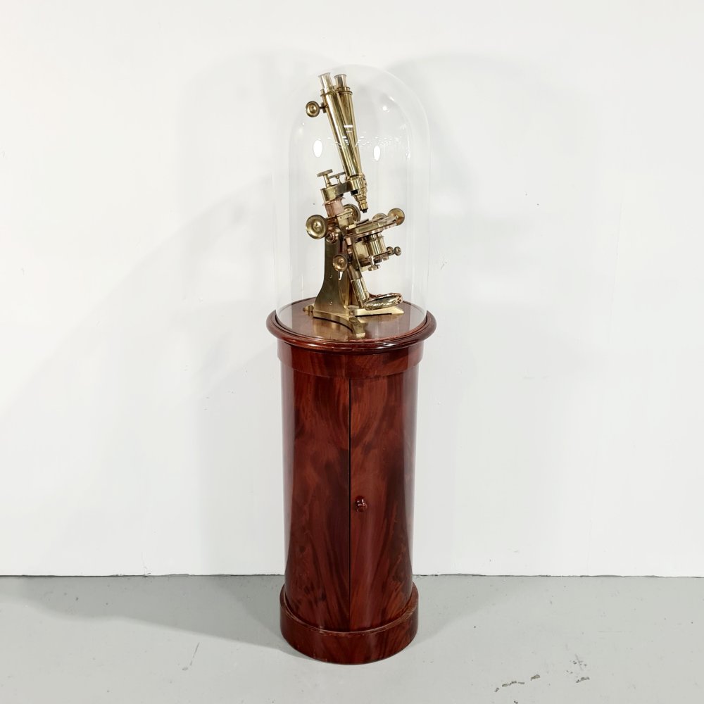 Domed Large Brass Microscope On Plinth | CURIOUS SCIENCE