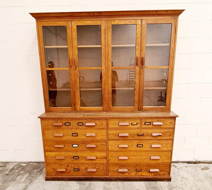 Large Oak School / Laboratory Cabinet | CURIOUS SCIENCE
