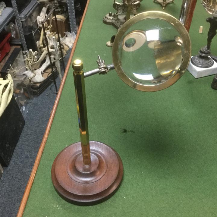 Magnifier on articulated brass stand | CURIOUS SCIENCE